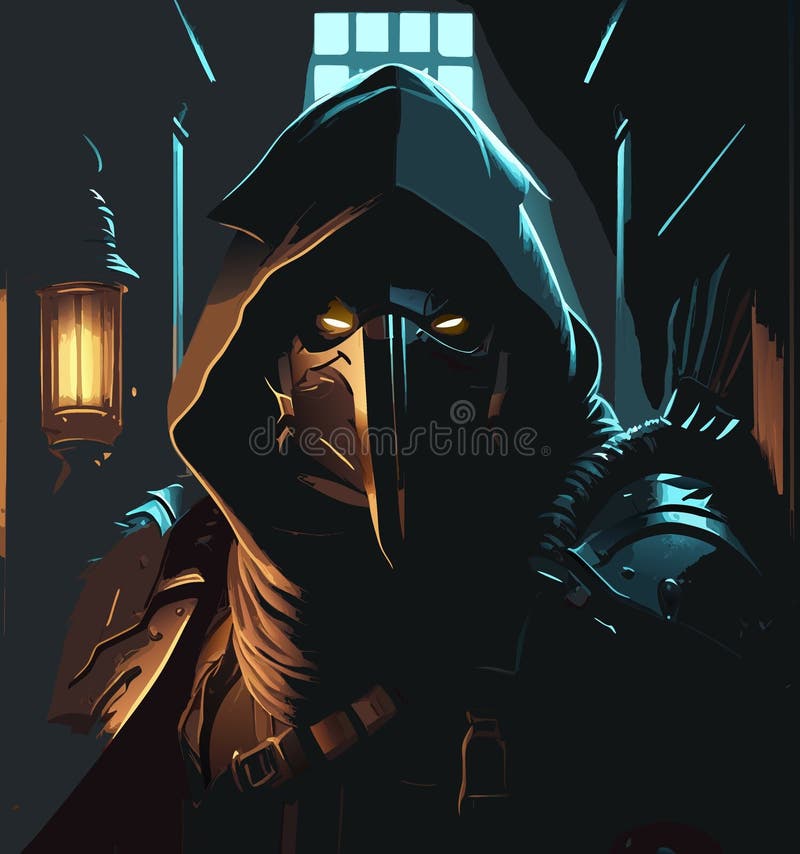 Digital Illustration of a Evil in a Dark Suit Stock Illustration ...