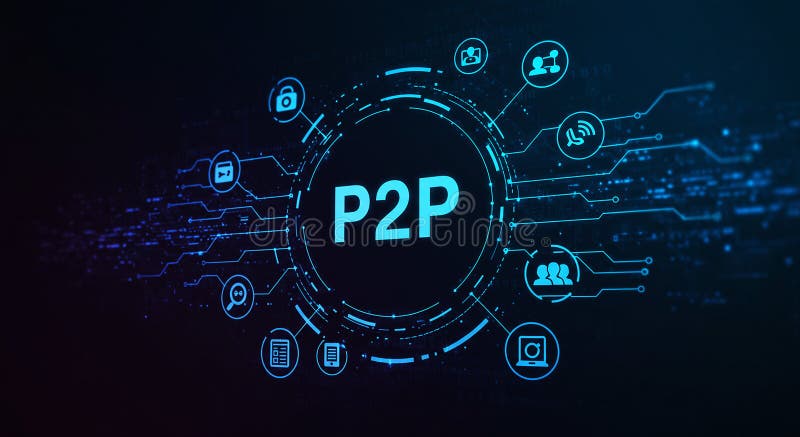 Digital Illustration Features the Abbreviation "P2P" in the Center ...