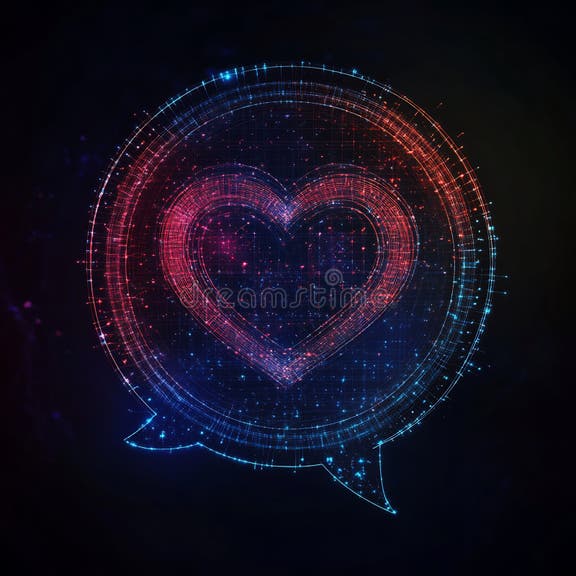 A Digital Illustration Features a Heart Shape within a Speech Bubble ...