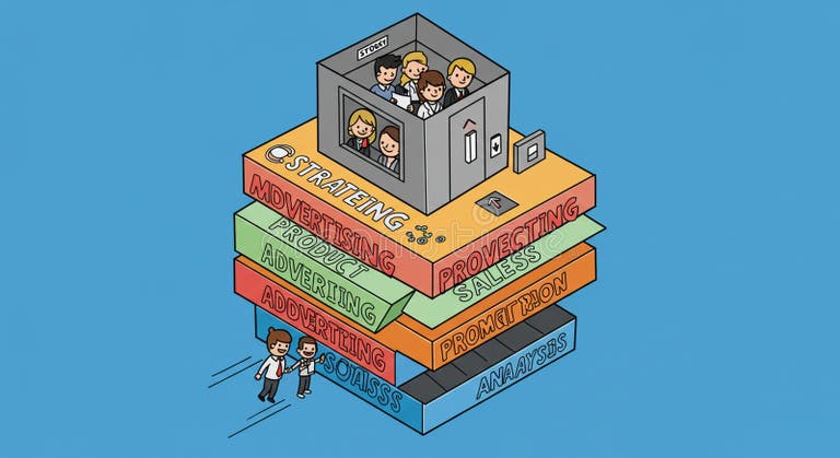 A Digital Illustration Features a Multi-tiered Structure Composed of ...