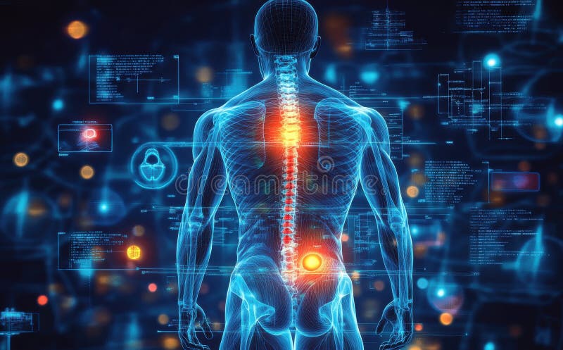 Digital Human Anatomy Network Futuristic Medical Science Technology Art ...