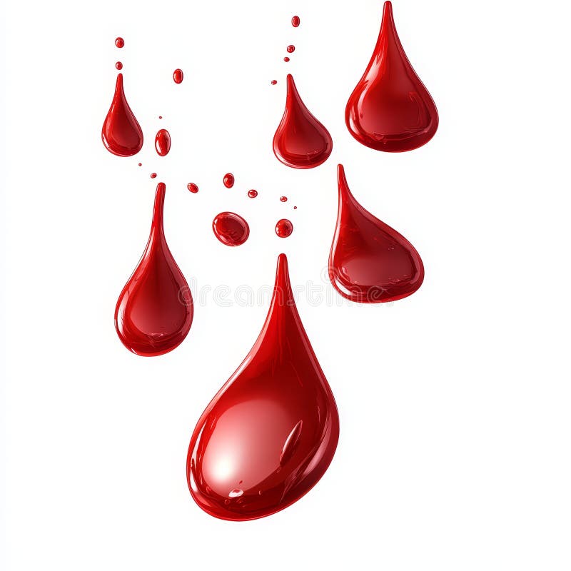 Blood Drops Clipart Isolated Red Blood Splatters on White Background ...