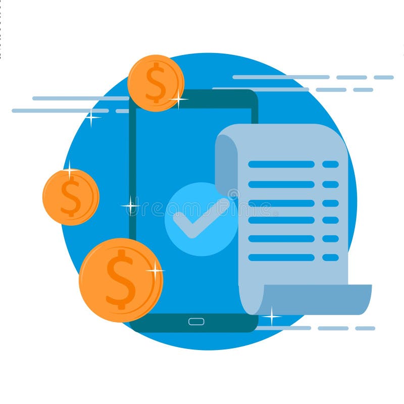 Receipt, Invoice, Bill Icon. Paying Bills with an ATM Card, Online ...
