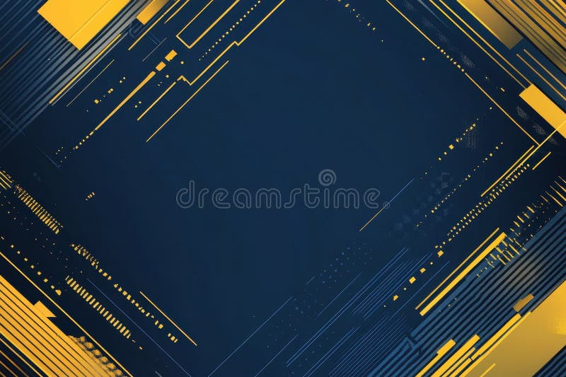 Abstract Geometric Pattern with Diagonal Yellow Lines and Blue Stripes ...