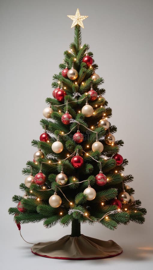 A Digital Illustration Featuring a Festive Christmas Tree As Its Main ...