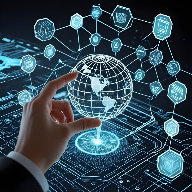 Digital Illustration Featuring a Futuristic, High-tech Interface Stock ...