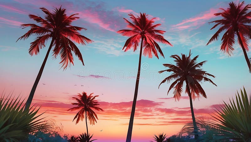 A Digital Illustration Featuring a Silhouette Style and Landscape Type ...