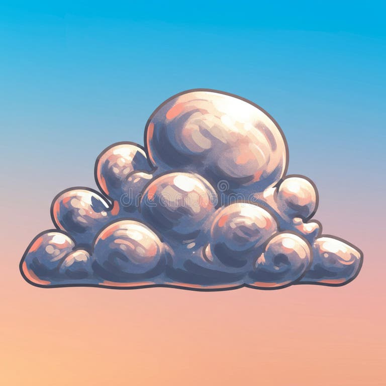 A Digital Illustration Featuring a Stylized Cloud Composed of Rounded ...