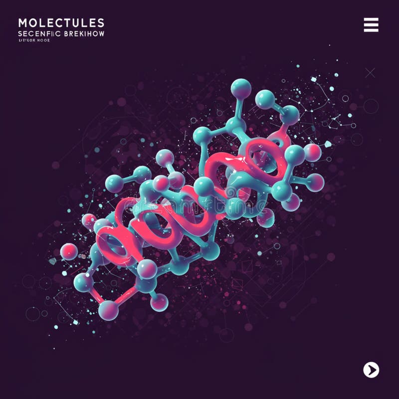 A Digital Illustration Featuring a Stylized Molecular Structure with ...