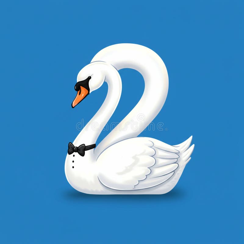 A Digital Illustration Featuring a Swan Creatively Shaped into the ...