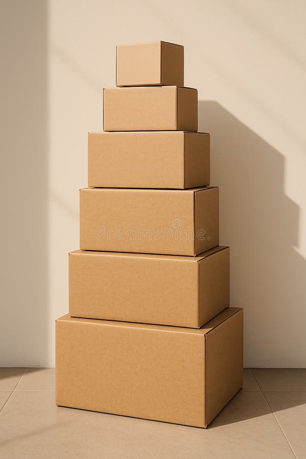 Stacked Cardboard Boxes in Natural Light – Minimalist Packaging and ...