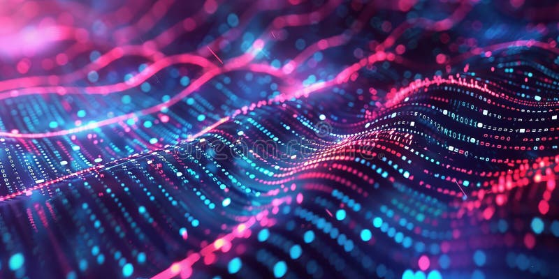 Blue and Pink Wave Pattern Background Stock Illustration - Illustration ...