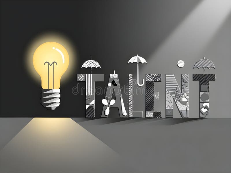 Digital Illustration Featuring the Word TALENT Creatively Designed with ...