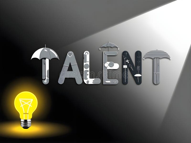 Digital Illustration Featuring the Word TALENT Creatively Designed with ...