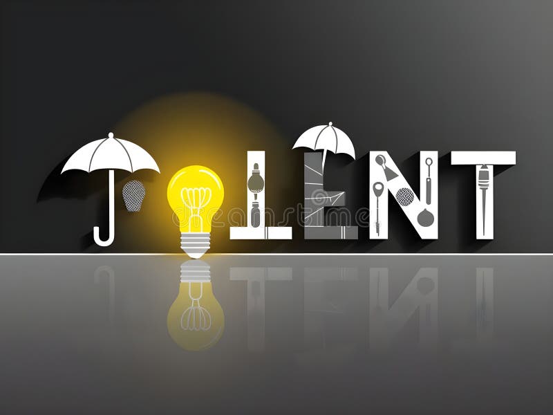 Digital Illustration Featuring the Word TALENT Creatively Designed with ...