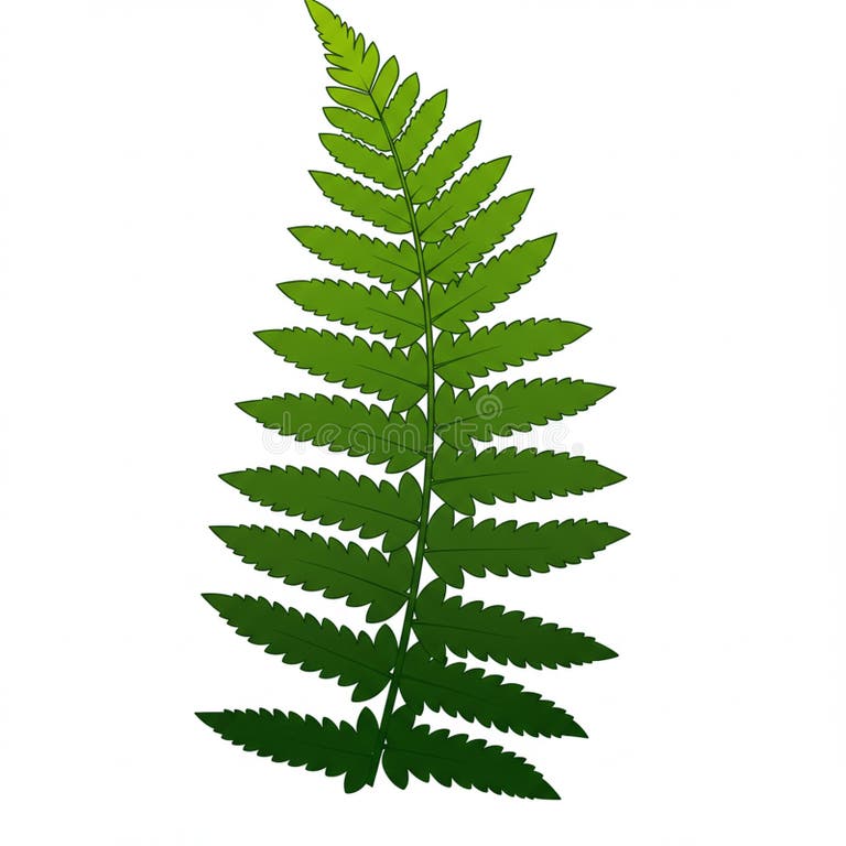 A Digital Illustration of a Fern Leaf. the Design Features a Single ...