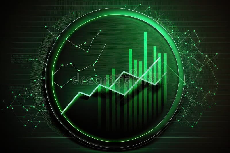 Digital Illustration of Financial Graph in Colour Background Stock ...