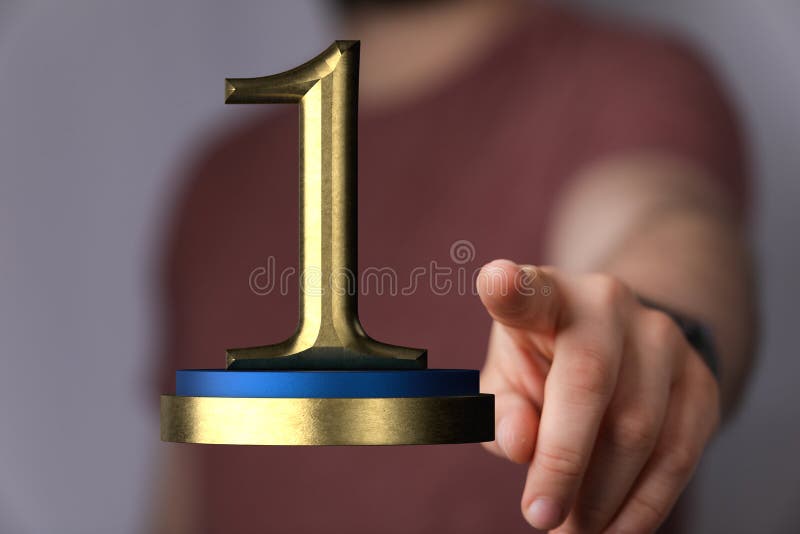 Digital Illustration of First Place Trophy or a Year Anniversary Stock ...