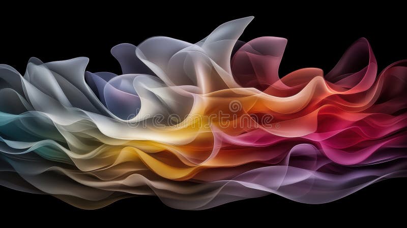 A Digital Illustration of a Flowing, Abstract Design Composed of ...