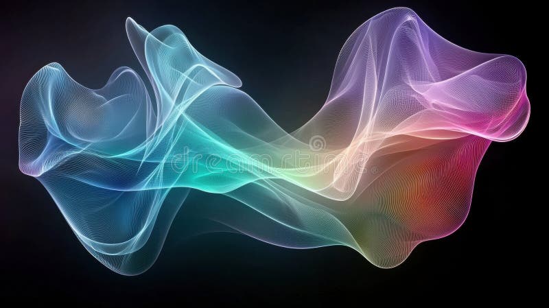 A Digital Illustration of a Flowing, Abstract Design in Various Colors ...