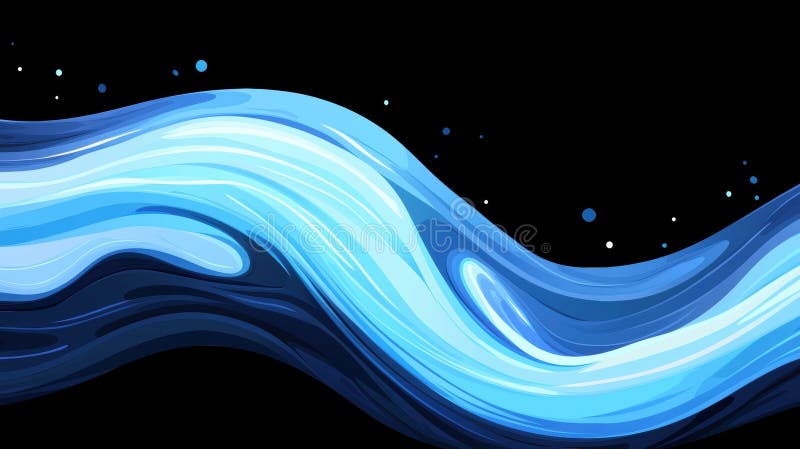 A Digital Illustration of a Flowing, Abstract Wave in Shades of Blue ...