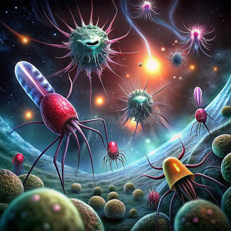 Digital Illustration of Flu Virus in Colour Background. 3d Rendering ...
