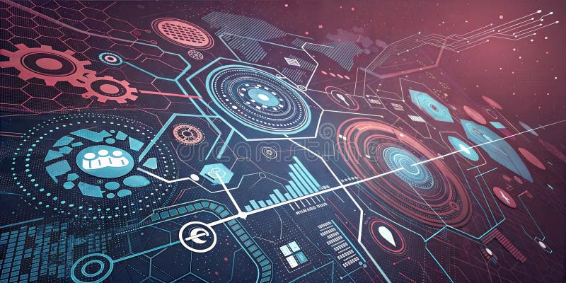 Tech Noir Illustration: a Futuristic Abstract Design Background Stock ...