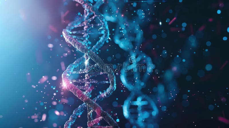 Digital Illustration of Futuristic DNA Technology with Nanotechnology ...
