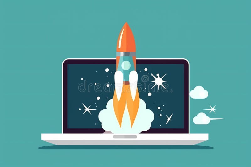 Space Shuttle Successful Launch: Rocket Ascending in Smoke and Blastoff ...