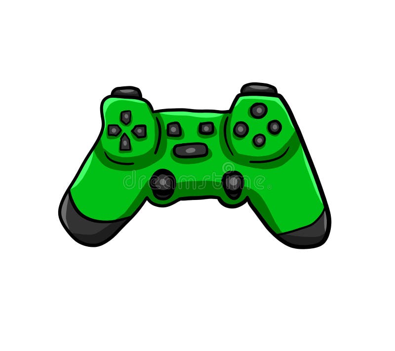 Green Game Controller stock illustration. Illustration of creative ...