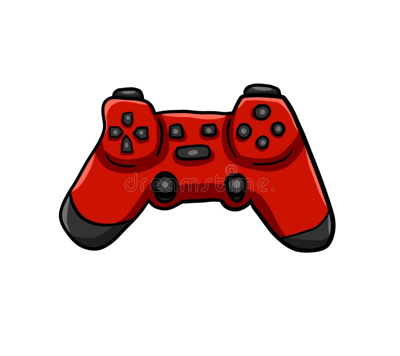 Red Pro Game Controller stock illustration. Illustration of electronic ...
