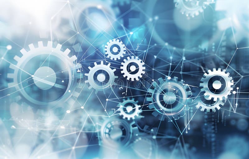 Interconnected Gears: Machine Learning System Stock Illustration ...