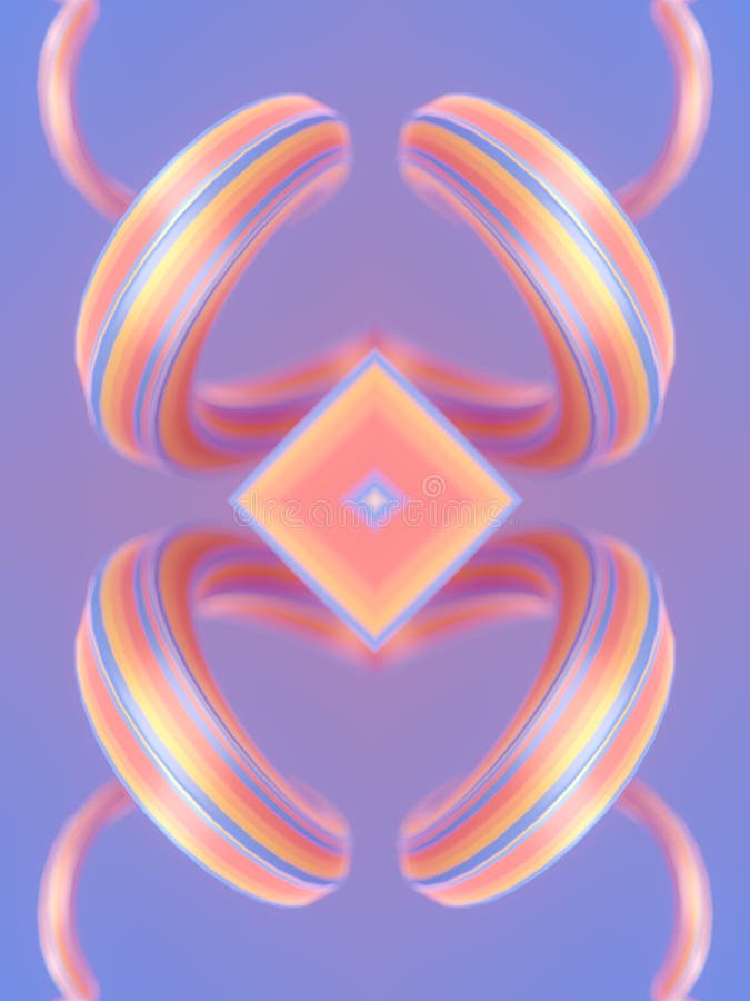 Digital Illustration of Geometric Shapes in the Form of a Helix ...