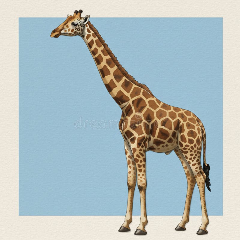 Giraffe with Square Frame for Banner, Poster, and Greeting Card Stock ...