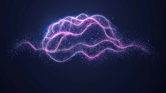 A Digital Illustration of a Glowing, Abstract Shape Against a Dark Blue ...