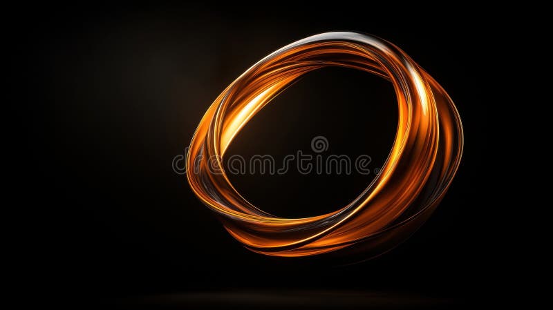 A Digital Illustration of a Glowing, Intertwined Ring Against a Black ...