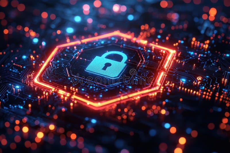 Digital Illustration of a Glowing Question Mark in a Technological ...