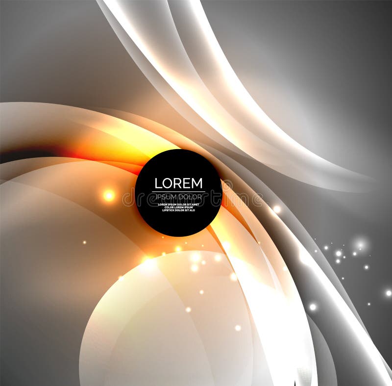 Digital Illustration, Glowing Waves and Circles Stock Vector ...