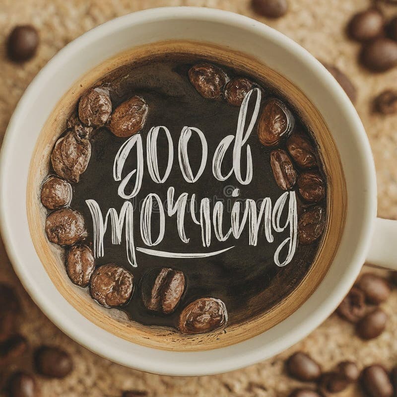 Digital Illustration of Good Morning Coffee Stock Illustration ...