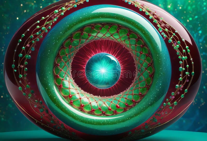 Digital Illustration of a Green Colored Torus with Sparkles Stock ...