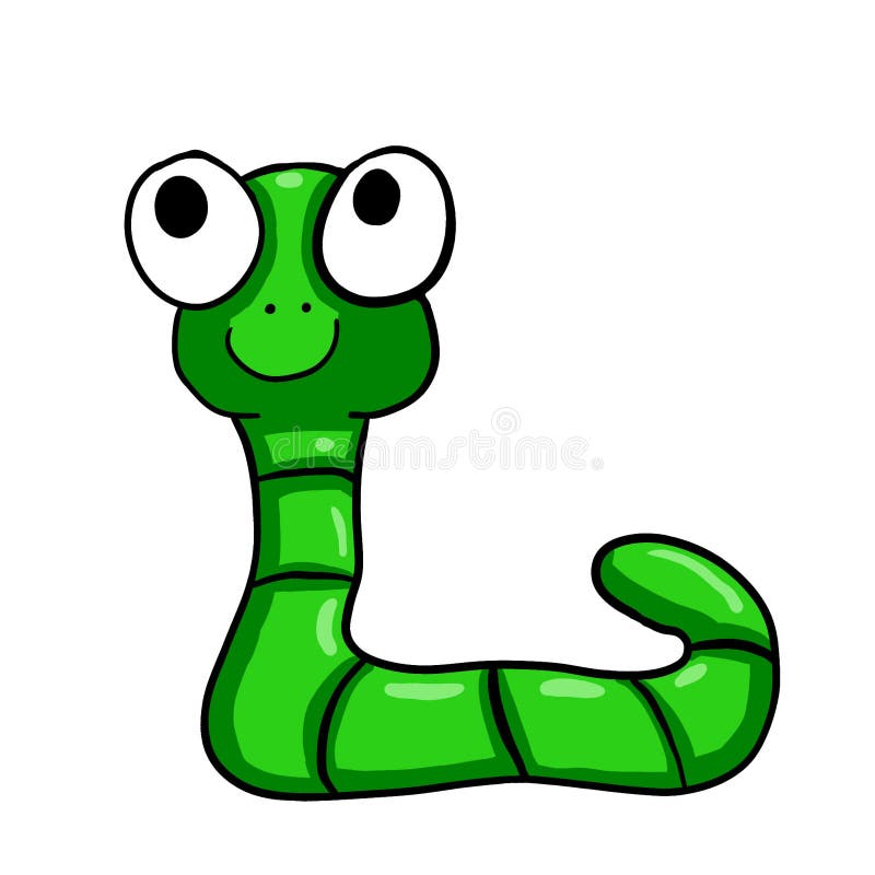 Cool Green Worm stock illustration. Illustration of color - 111634006