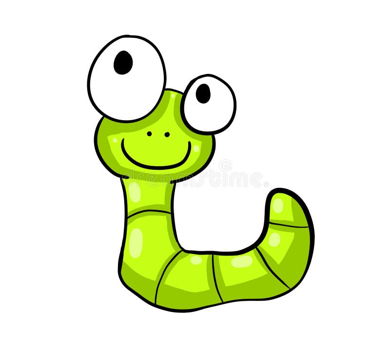 Funny Green Worm stock illustration. Illustration of drawing - 111634008