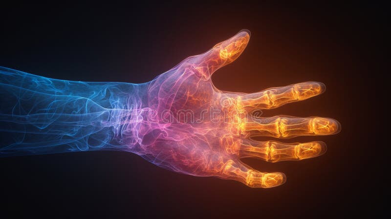 Digital Illustration of a Hand with a Glowing Effect Stock Photo ...