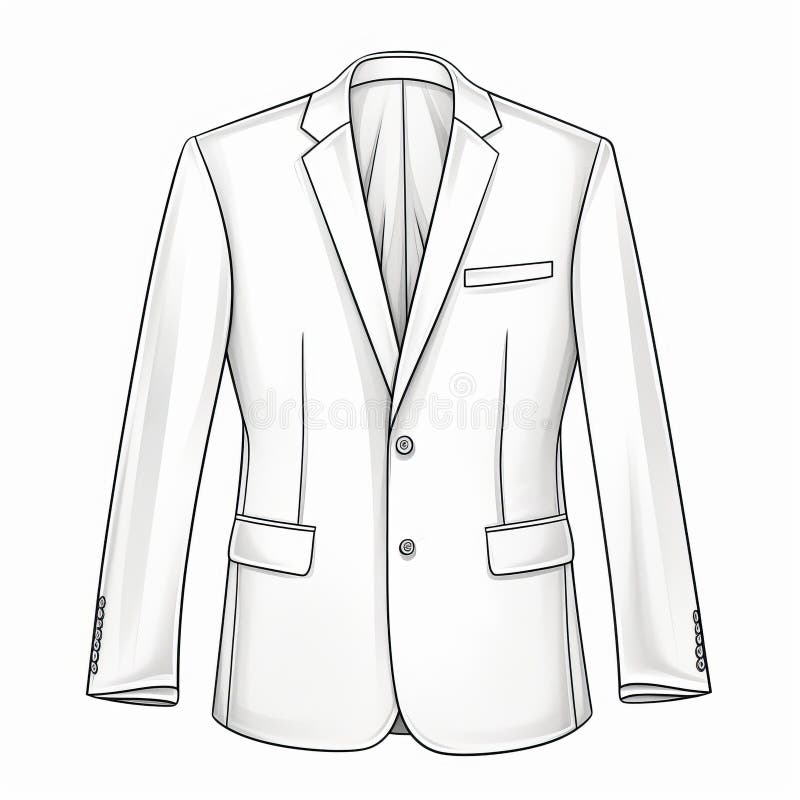 Digital Illustration of Handsome White Suit Jacket Stock Illustration ...