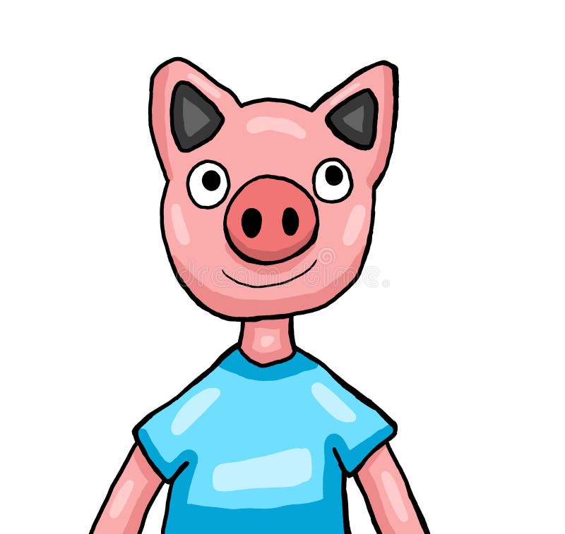 Very Happy Pig stock illustration. Illustration of cute - 112895005