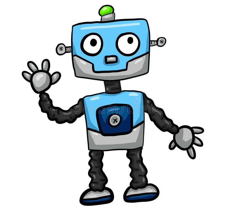 Very Happy Blue Robot stock illustration. Illustration of icon - 112507837