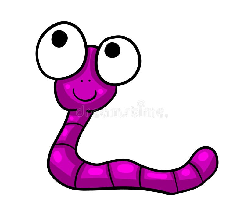 Happy Pink Worm stock illustration. Illustration of fauna - 111499704