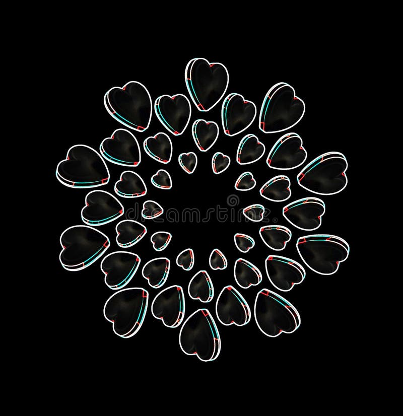 Digital Hearts and Color Paper Stock Illustration - Illustration of ...