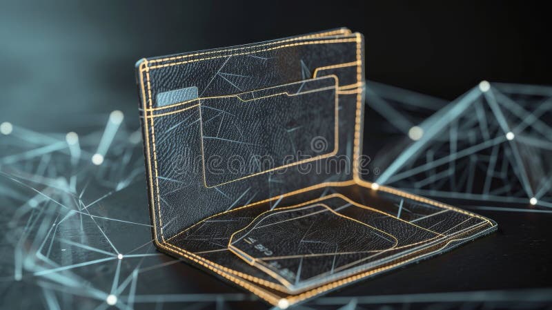 Futuristic Wallet Design with Holographic Interface Stock Image - Image ...