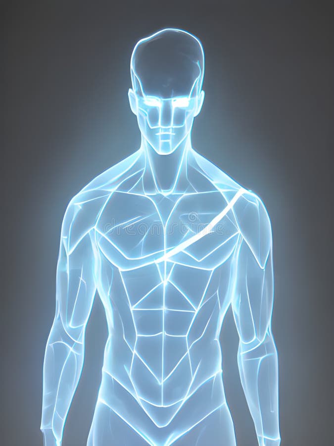 Digital Illustration of Human Body Anatomy with Lights Background, Ai ...